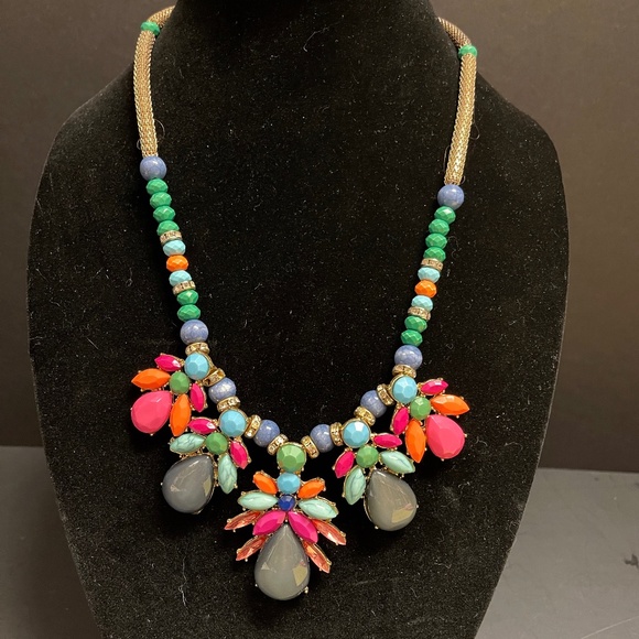 Jewelry | Brightly Colored Lucite Necklace Vintage Cylinder Gold Tone ...